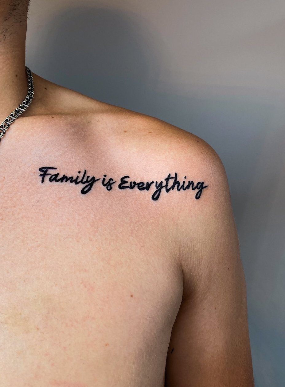 Family Over Everything Back Tattoo