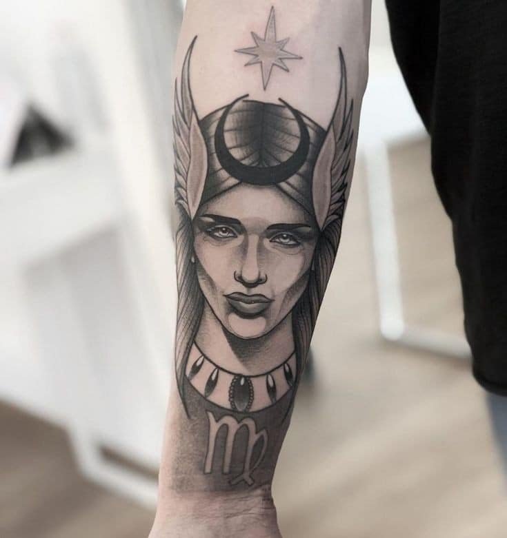 Тату знак Зодиака Дева: значение, идеи, 35+ фото. | VeAn Tattoo