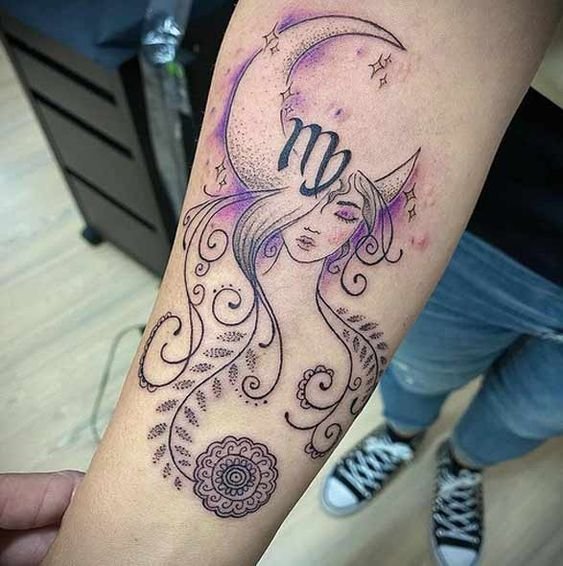 Тату знак Зодиака Дева: значение, идеи, 35+ фото. | VeAn Tattoo