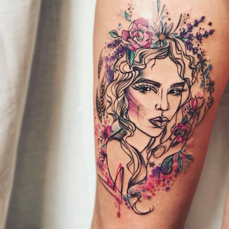 Тату знак Зодиака Дева: значение, идеи, 35+ фото. - VeAn Tattoo